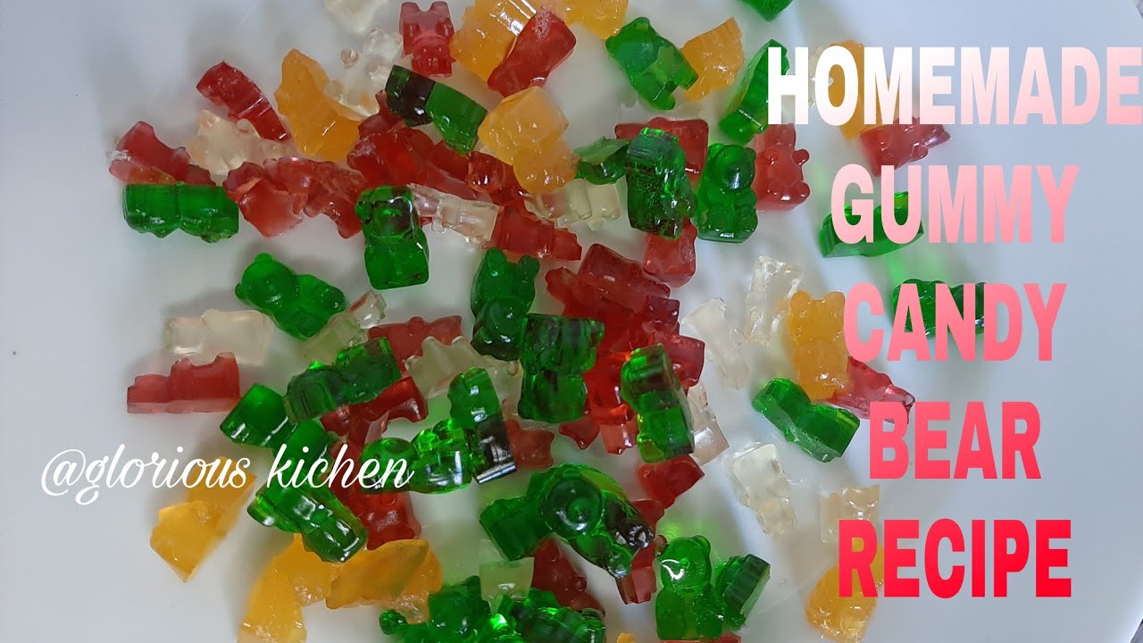 How to make homemade gummy candy bear recipe. - YouTube