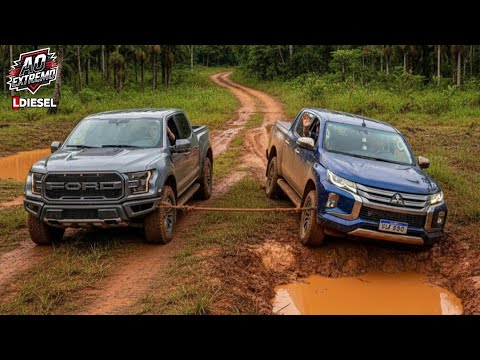 FORD RAPTOR MOSTRANDO PARA A L200 COMO SE FAZ NA LAMA! CAMIONETES AO EXTREMO!