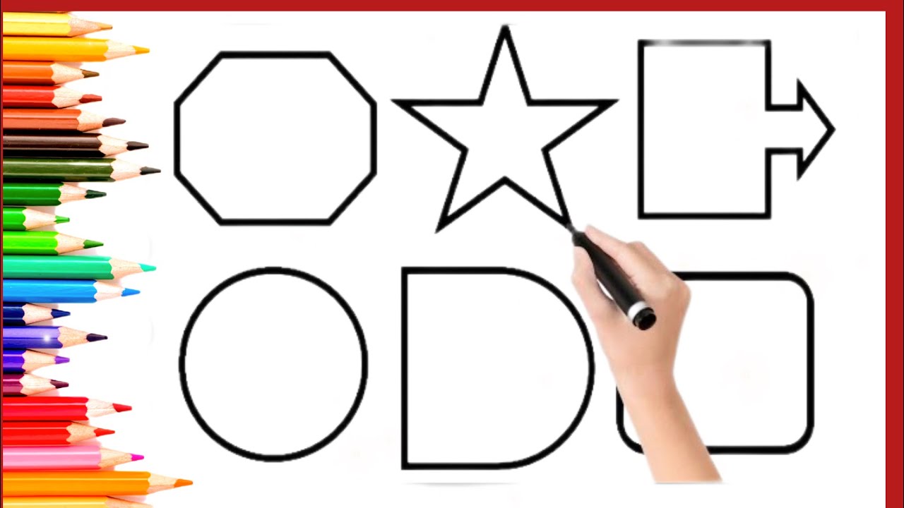 Geometric Shapes Drawing, Colouring and Painting for Toddlers & Kid's ...