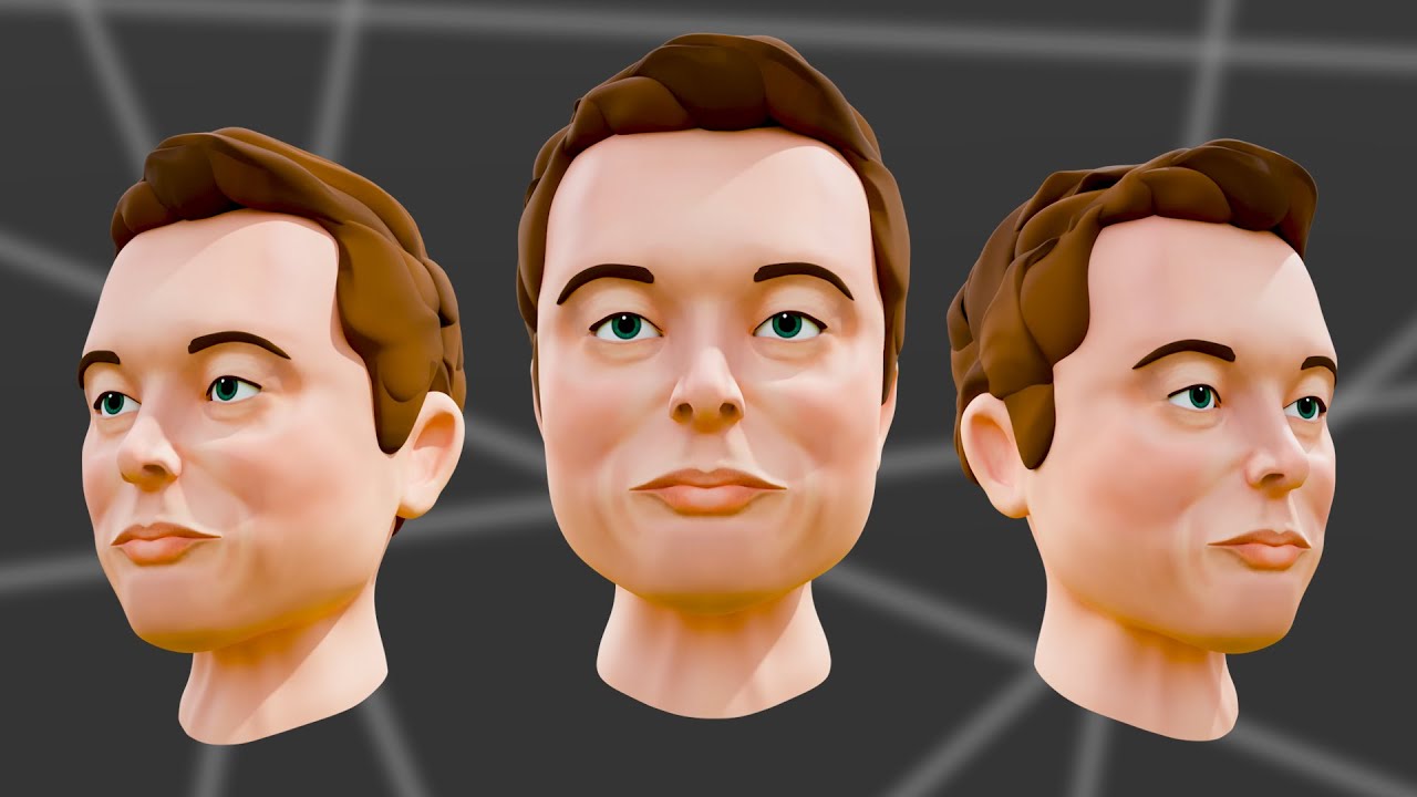 Elon Musk 3D Cartoon Character - Head Rotate Animation - YouTube