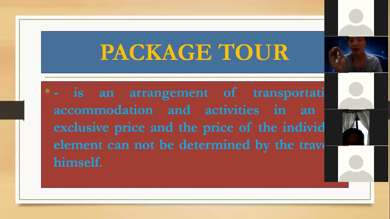 CONTENTS/ELEMENTS OF A PACKAGE TOUR - YouTube