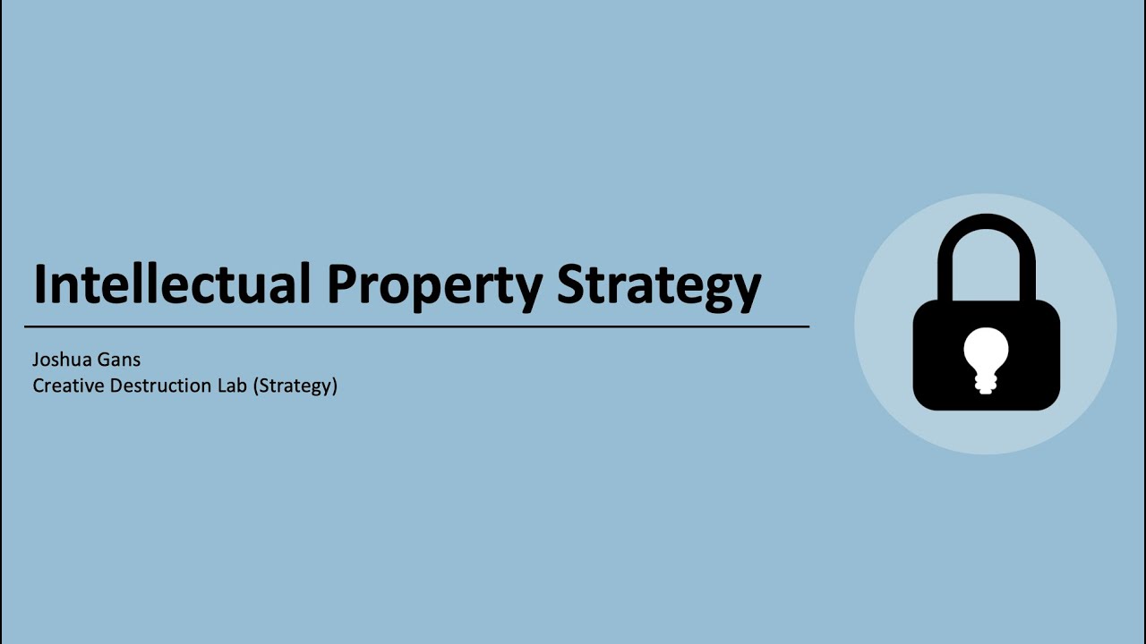 Strategy for Startups: Intellectual Property Strategy - YouTube