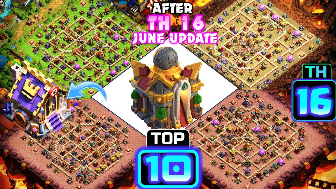 TH16 WAR BASE LINK! Best TH16 anti 3 star war base 2025 COC TH16 CWL ...