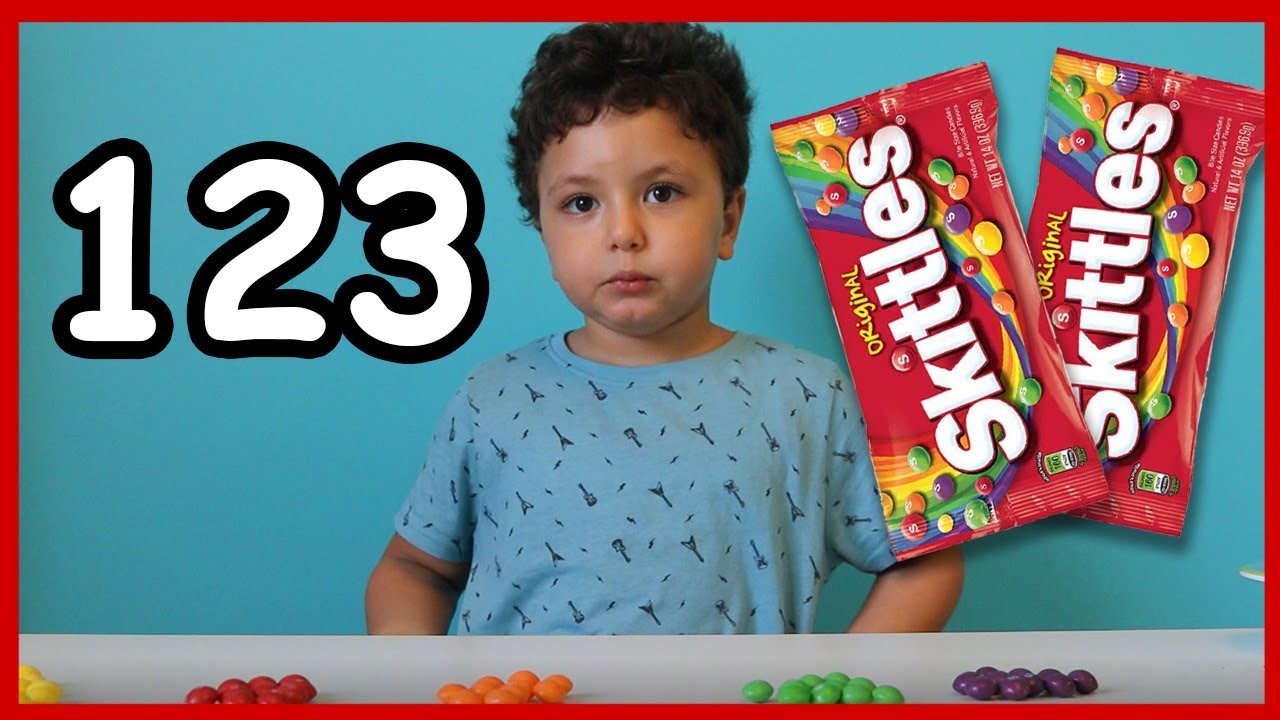Numbers And Colors Counting With Skittles For Children - YouTube