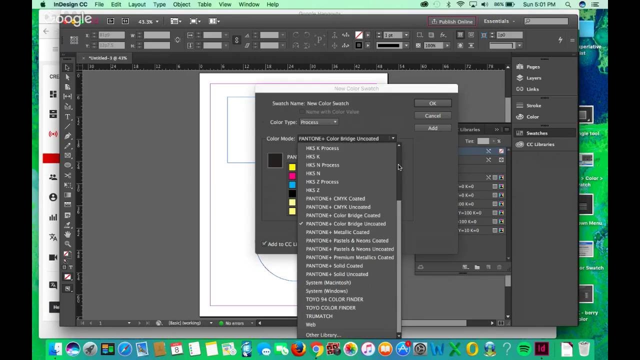 How to Create Custom Swatches/Gradients in Indesign - YouTube