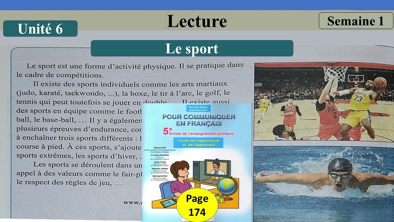 Le sport _ Lecture _ 5ème AP _ Unité 6 _ Semaine 1 _ Page 174 - YouTube
