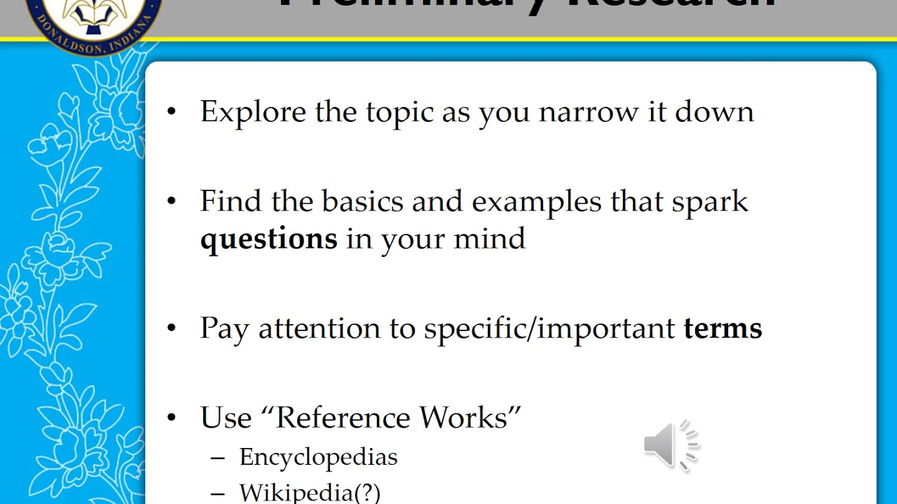 Presentation: Planning & Preliminary Research - YouTube