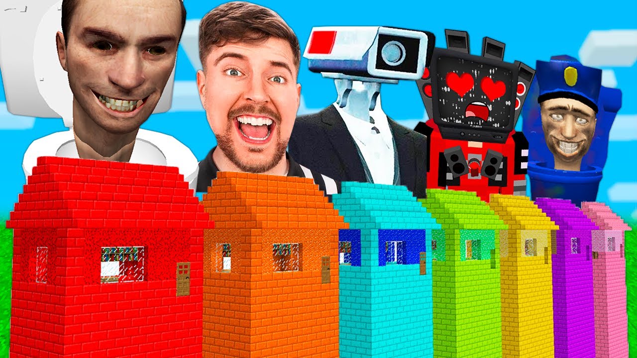 SURVIVAL IN SKIBIDI HOUSES IN MINECRAFT - YouTube