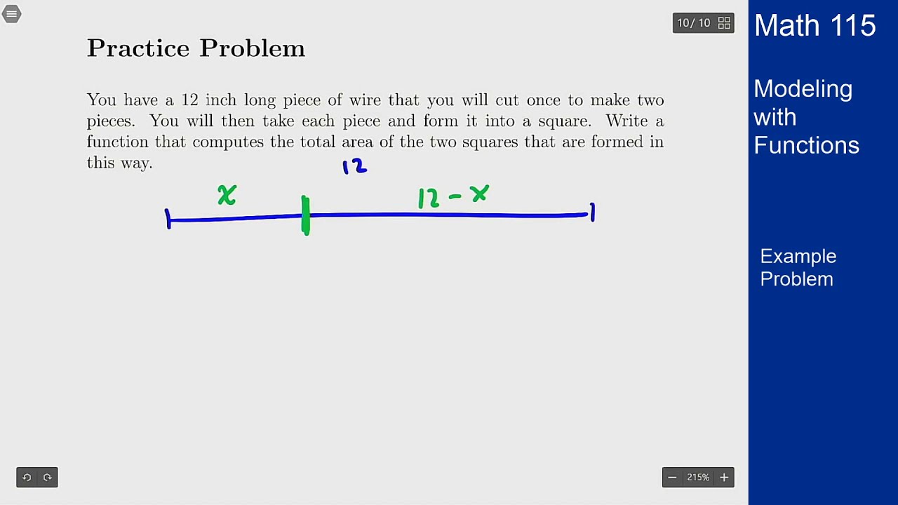 Precalculus - Example Problem - Modeling with Functions - YouTube