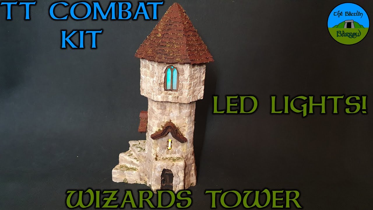 Wizard's Tower with Spell Casting LED lights from a TT Combat MDF Kit ...