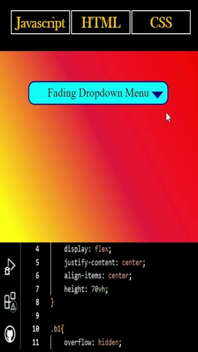 Fading Drop Down Menu Event | Javascript CSS HTML Animation - YouTube