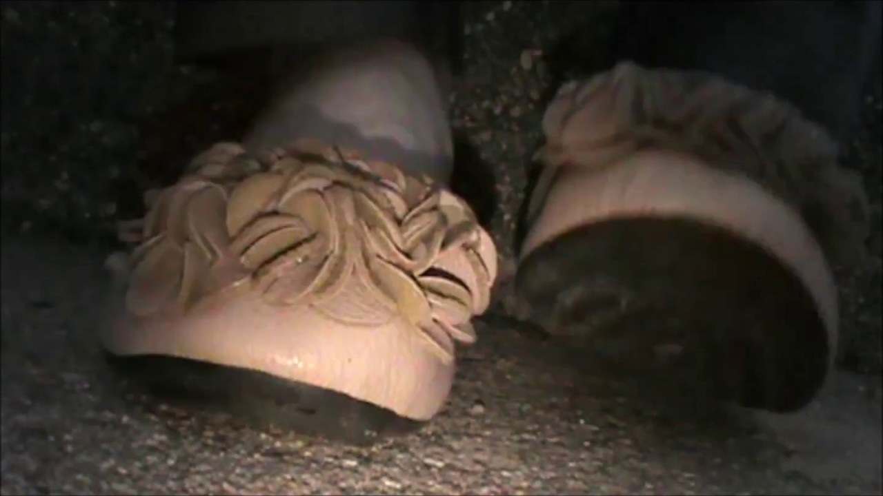 Tapping on hard floor with camel ballet flats - YouTube