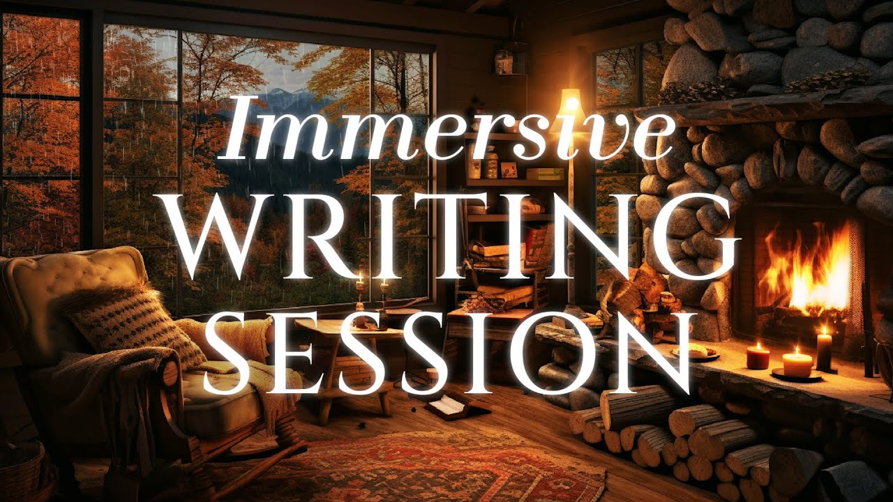 writing in a cozy autumn cabin in the woods 🍂 fall ambience & timers ...