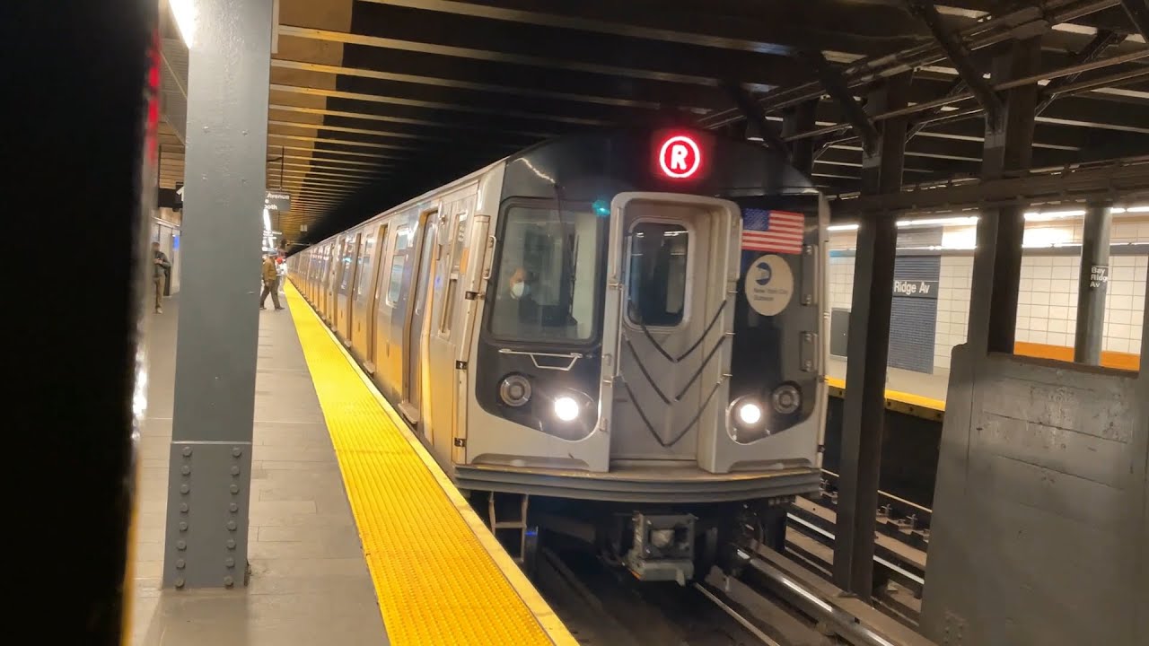 MTA R160B-1 Cuomo Wrapped R Train Full Ride from Bay Ridge Av to 4 Av-9 ...