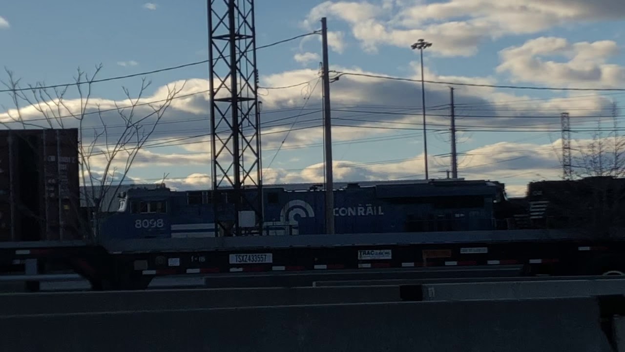 RARE: NS 8098 “Conrail” Heritage Unit in Croxton Yard - YouTube
