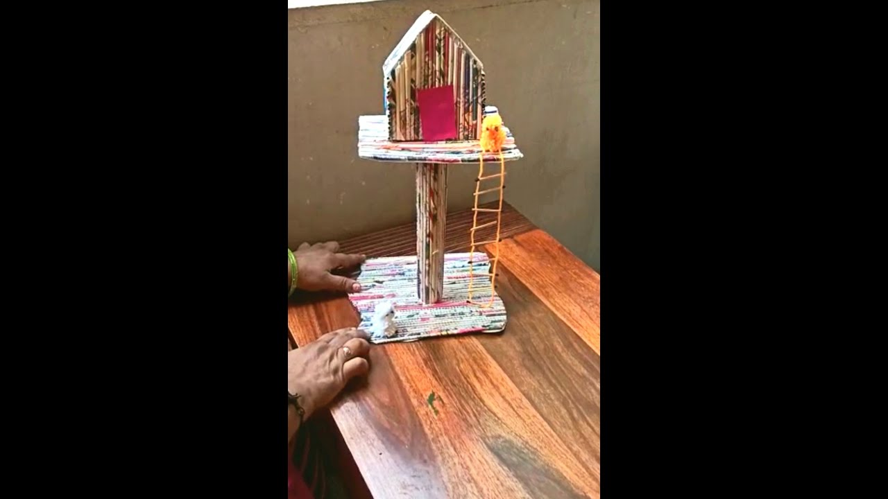 Mini house craft with paper rolls #28 || #housecrafts || శ్రీ crafts ...