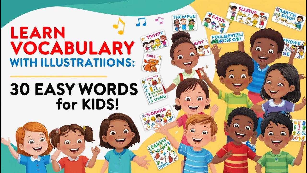 Learn Vocabulary with Illustrations: 30 Easy Words for Kids! - YouTube