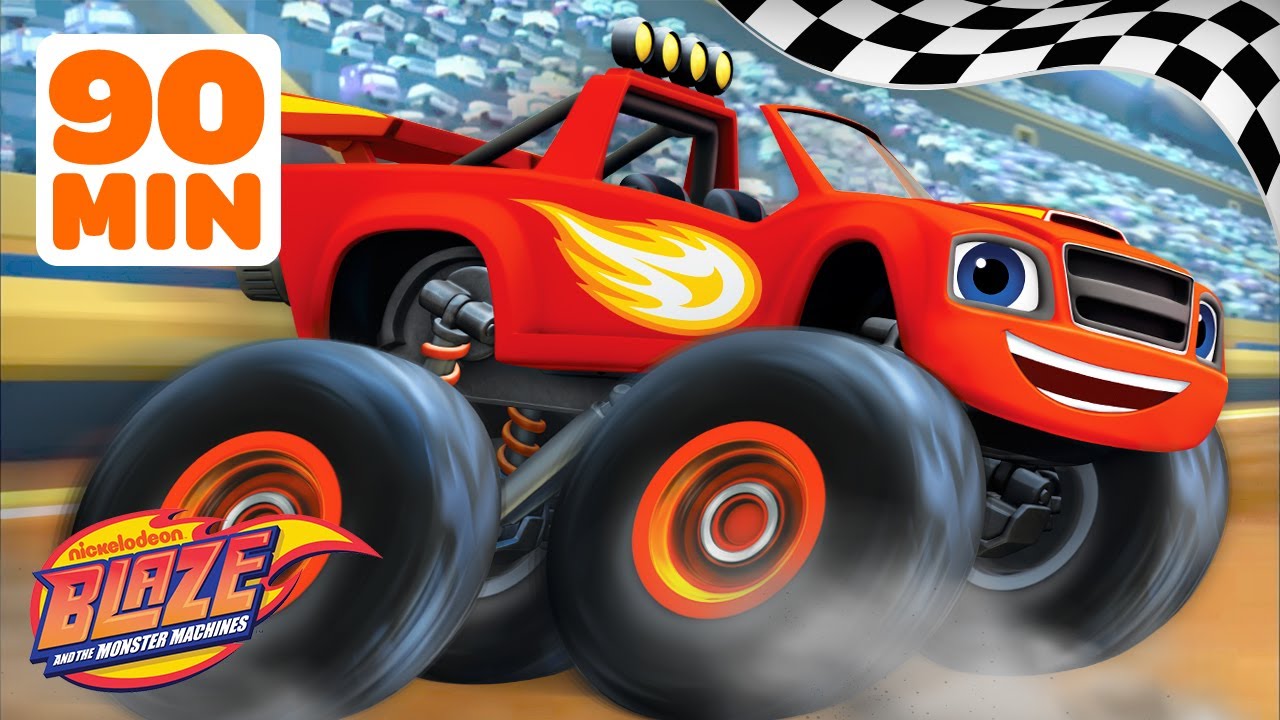 90 MINUTES of BLAZING Races w/ AJ, Crusher and More! 🚗💨 | Blaze and the ...