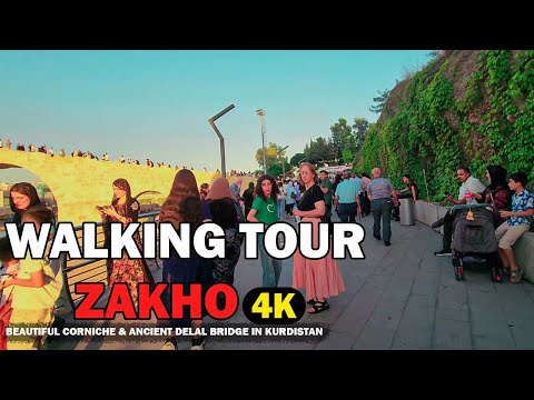 Walking Tour of Zakho 4K | Beautiful Corniche & Ancient Delal Bridge in Kurdistan