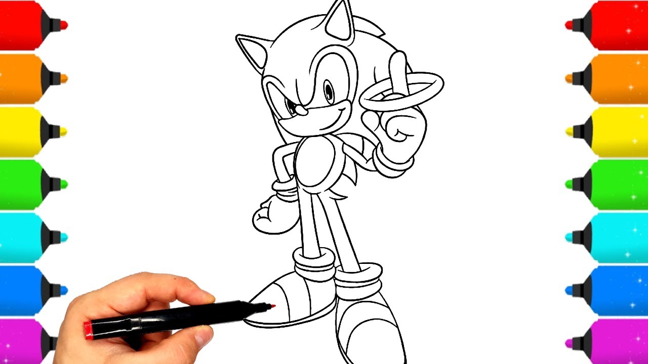 Sonic Coloring Pages NEW Sonic Team Sonic Coloring draw - YouTube