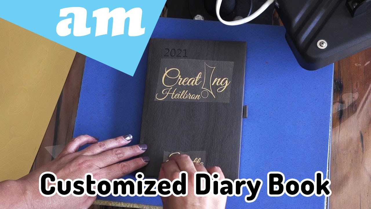 Customized Diary Book with Gold Foiled Wording Cut by Vinyl Cutter and ...