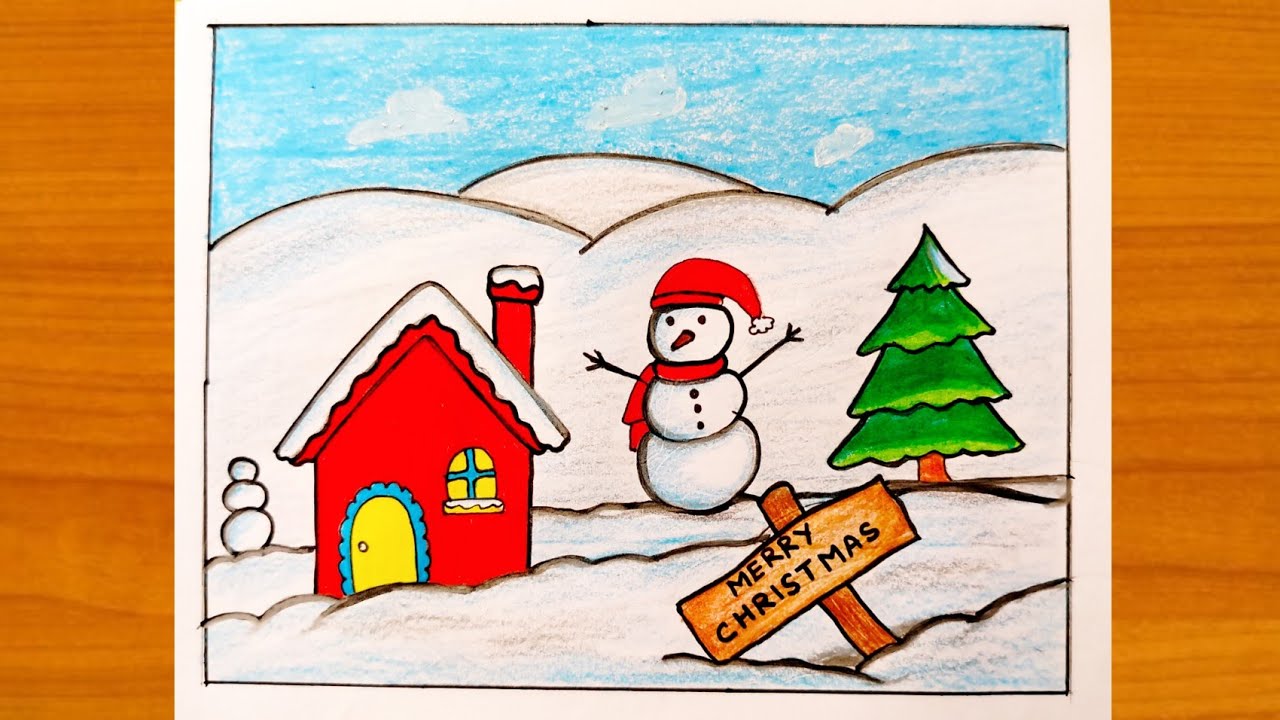 Christmas Drawing | Christmas Tree Drawing| Merry Christmas Drawing ...