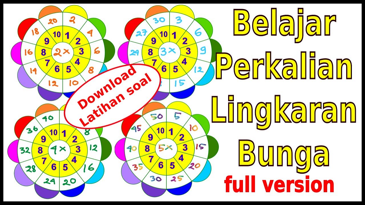 Belajar Perkalian SD kelas 2 dengan lingkaran bunga full version - YouTube