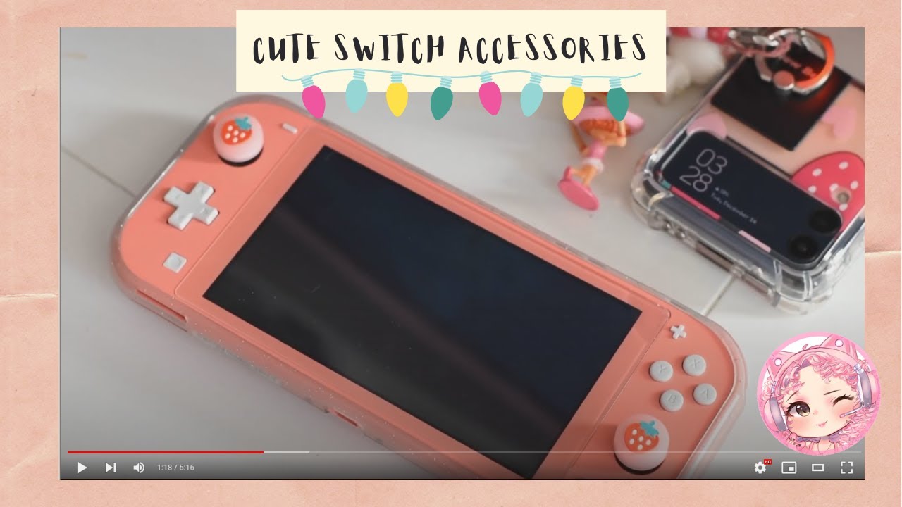 Cute switch accessories! - coral Switch Lite edition - YouTube