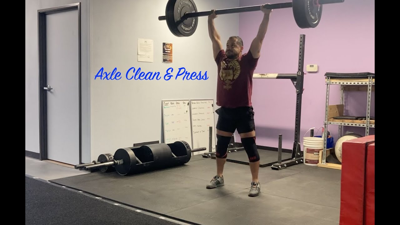 Max Deadlifts with Axle Clean and Press - YouTube