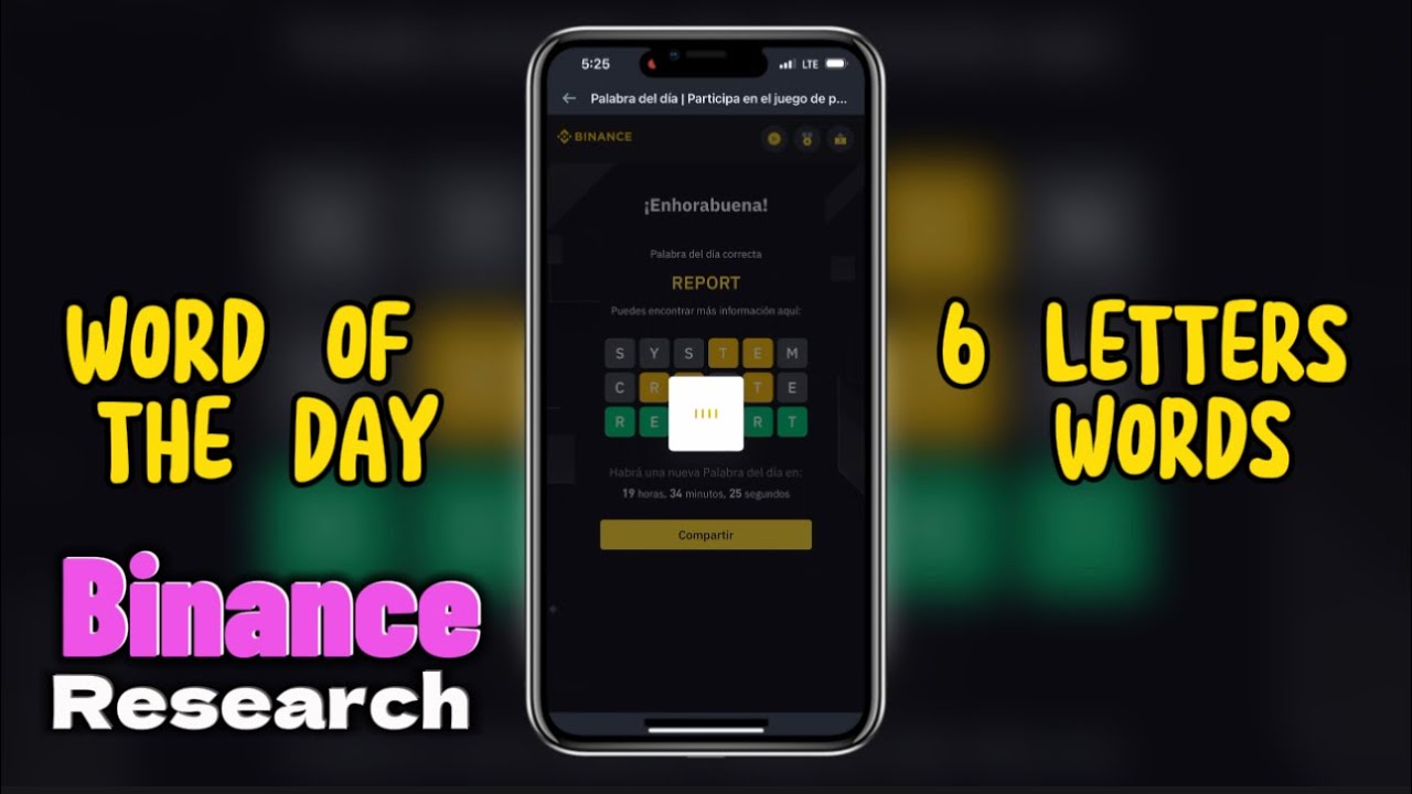 WORD OF THE DAY I BINANCE ANSWER NEW 6 Letter Words / Tema: Binance ...