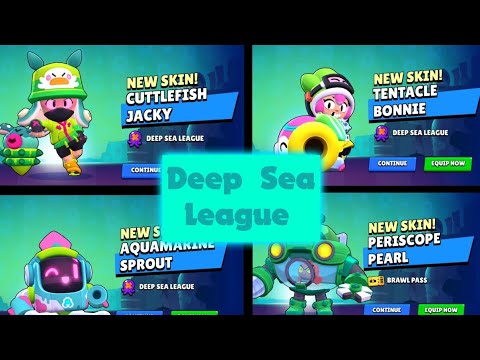 UNLOCKING |ALL DEEP SEA LEAGUE SKINS & PINS| BRAWL STARS 2024 - YouTube
