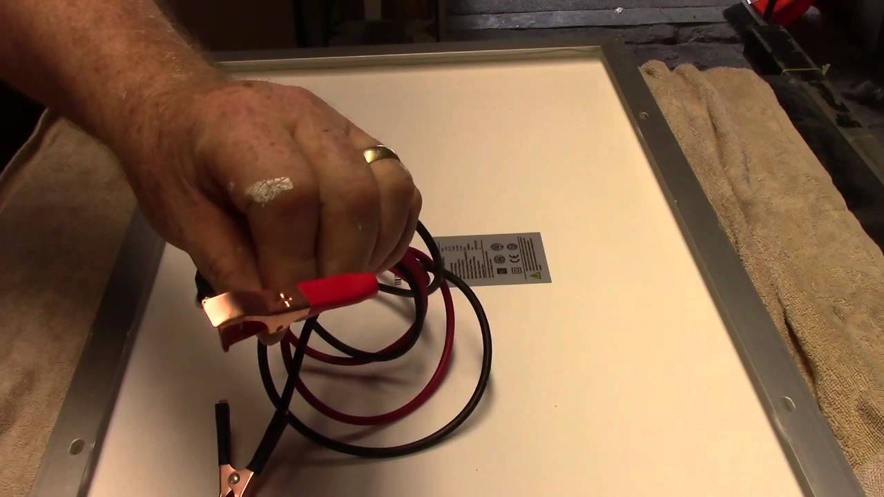 35 watt solar panel. All is good now. Van short fixed. - YouTube