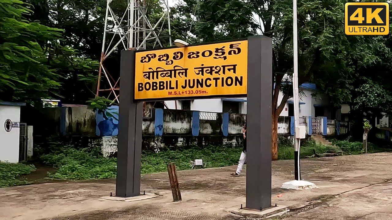 VBL, Bobbili Junction Railway Station From Train, Video in 4K Ultra HD ...
