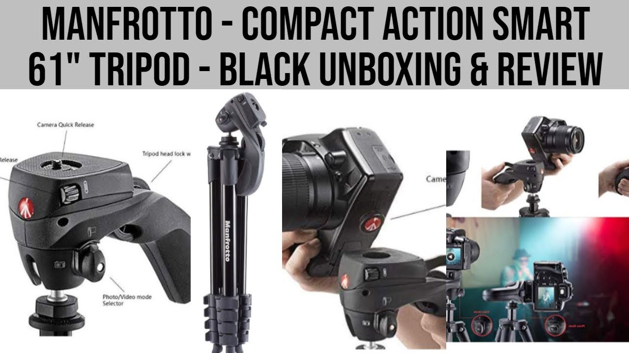 Manfrotto Compact Action Aluminum Smart 61" Tripod - Black/unboxing ...