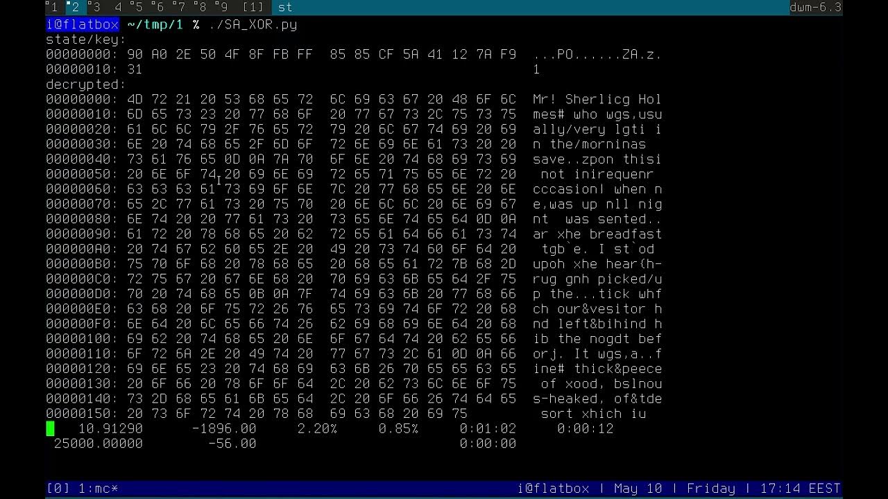 Cracking simple XOR cipher with simulated annealing - YouTube