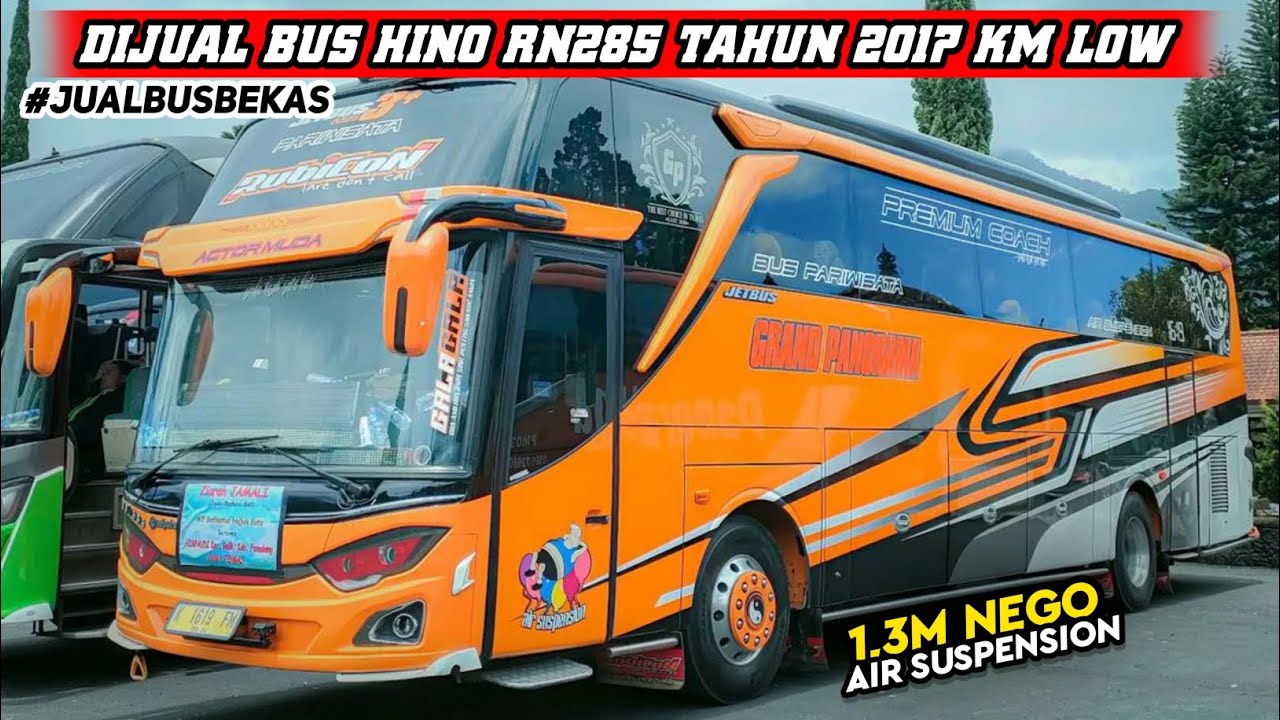 DIJUAL BUS HINO RN 285 TAHUN 2017 UNIT ISTIMEWA KM LOW HANYA 1,3M SIAP ...
