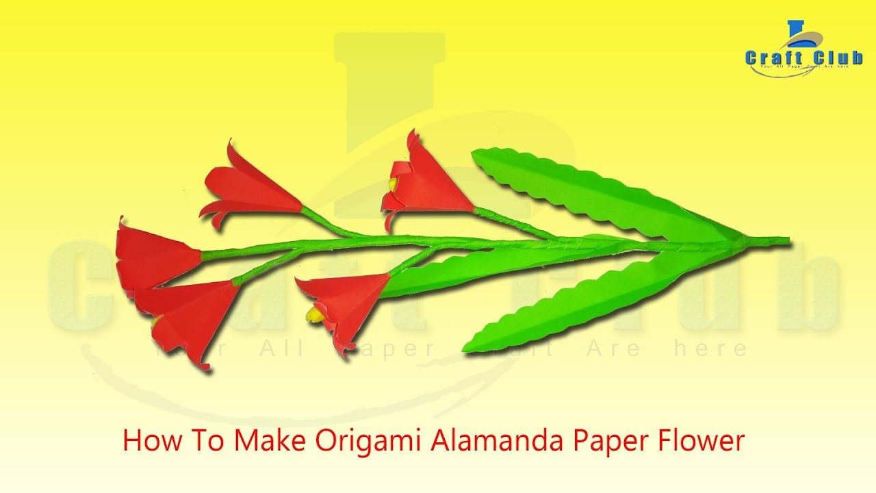 How To Make an Origami Allamanda paper flower | linascraftclub - YouTube