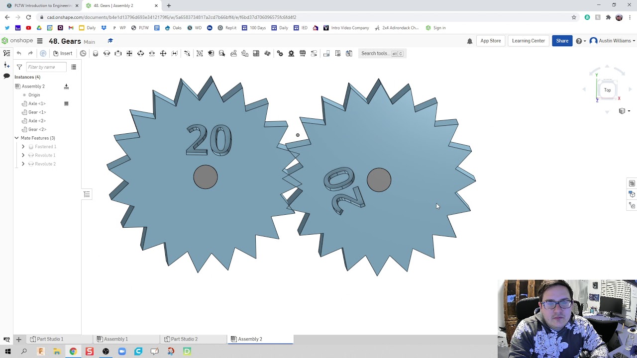 One-to-One Gear System - Day 48 of 100 OnShape Journey - YouTube