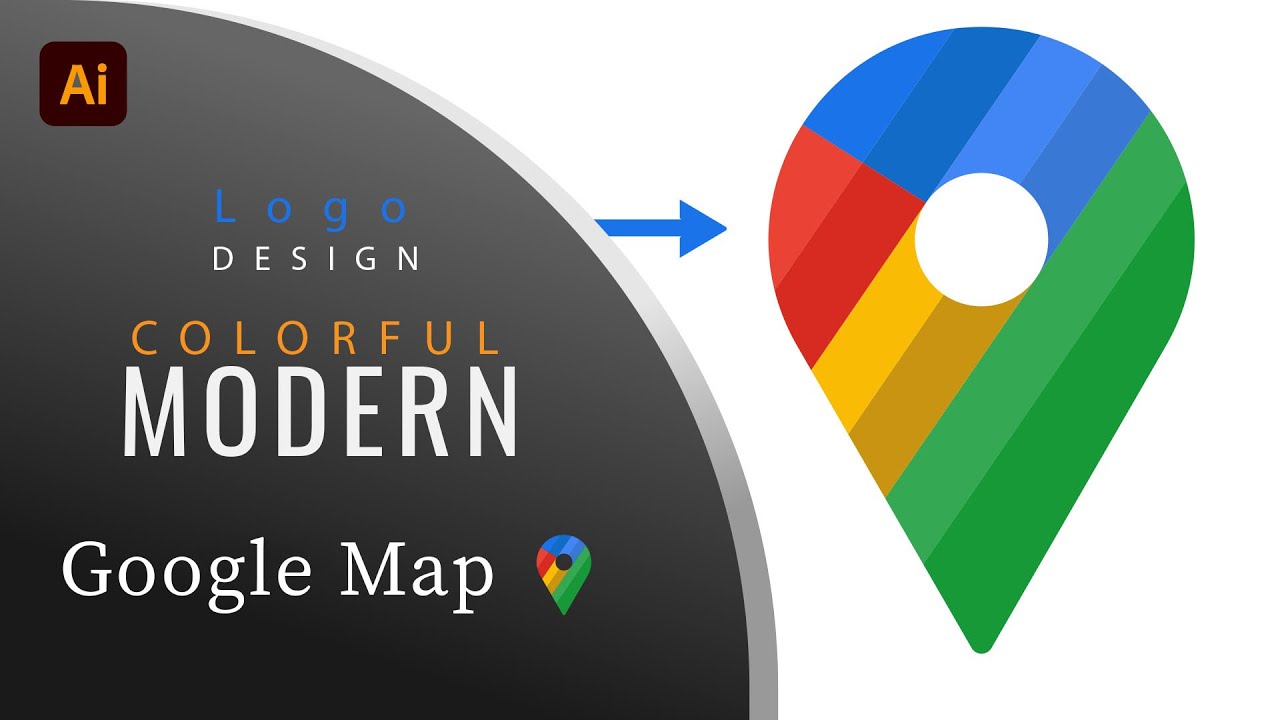 How To Create Google Map Logo -Modern Logos - #illustrator - #googlemap ...