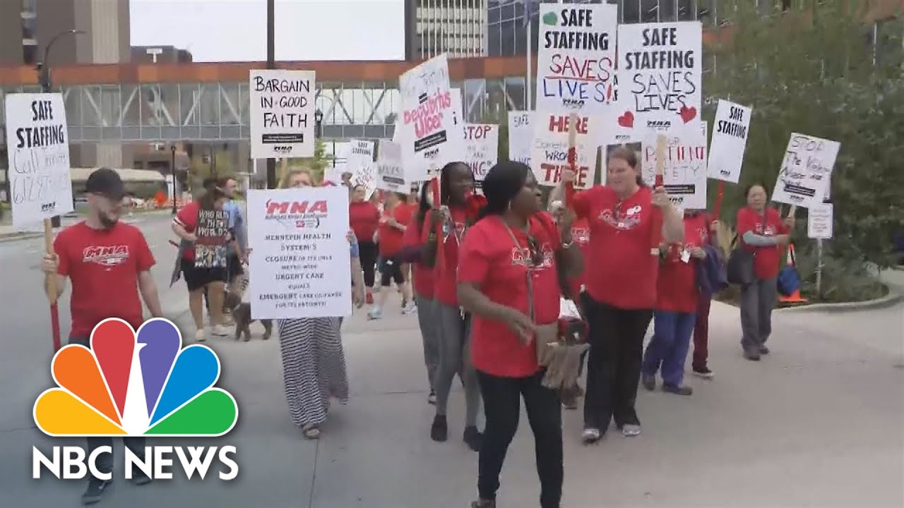 Thousands Of Minnesota Nurses Strike, Demanding Higher Wages - YouTube