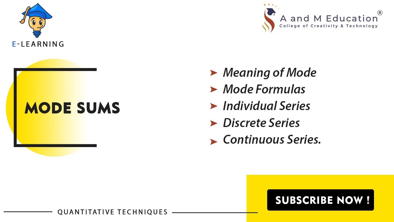 Mode Sums | Meaning of Mode | Mode Formula | Quantitative Techniques ...