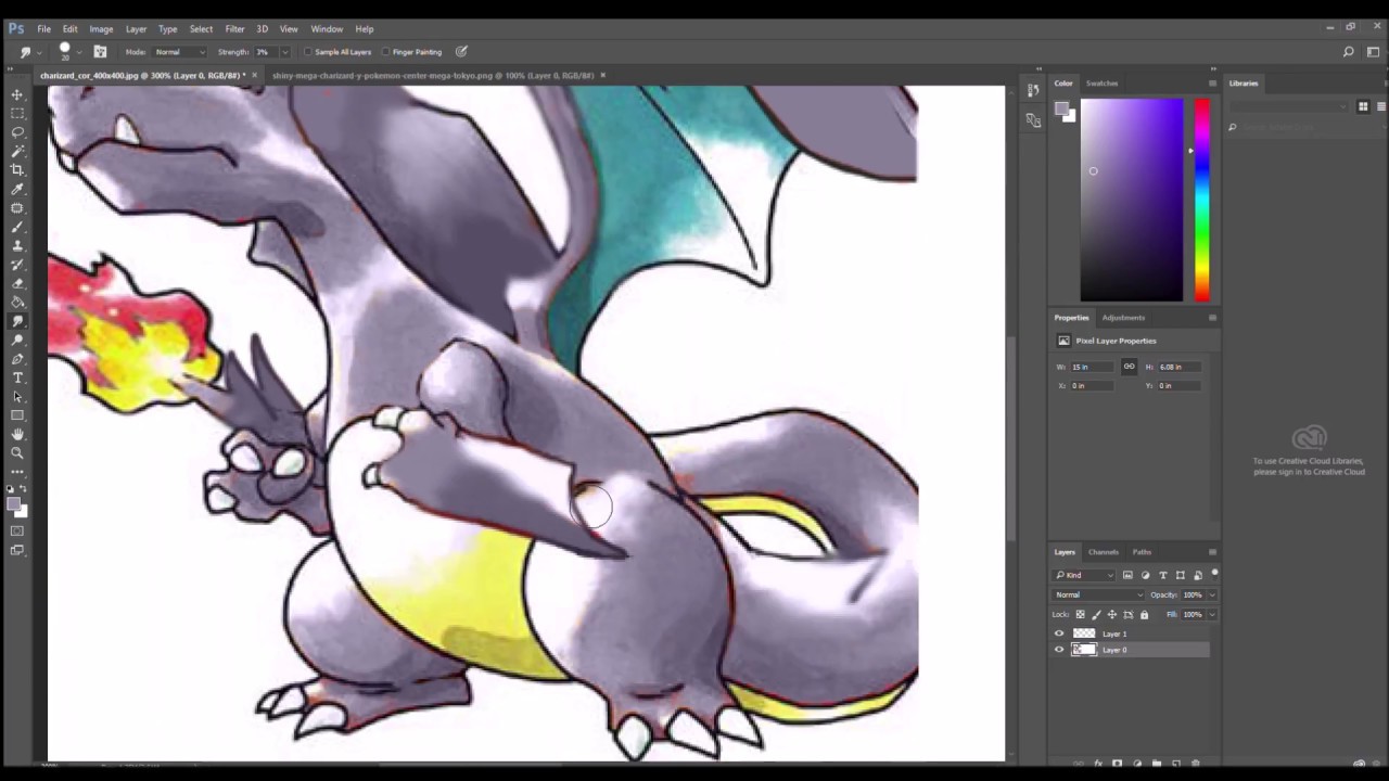 Original Charizard Drawing edited Into Mega Charizard Y - YouTube