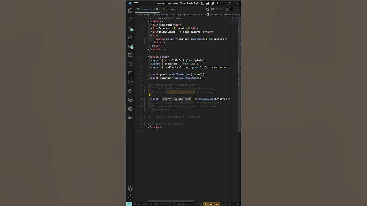 storeToRefs method usage in pinia #vue composition api - YouTube