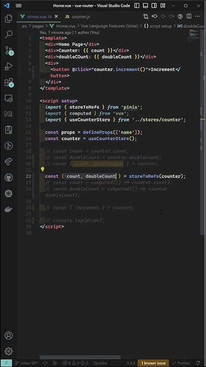 storeToRefs method usage in pinia #vue composition api - YouTube