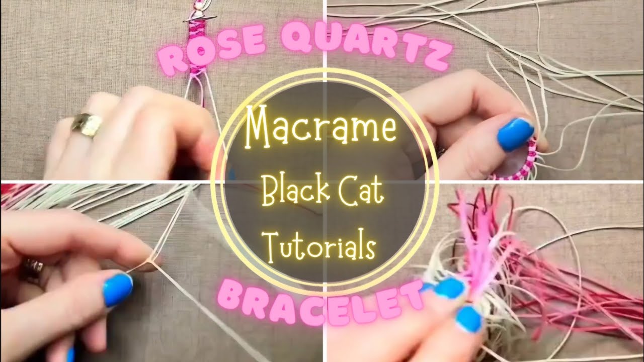 Bracelet part 1. Rose Quartz Macrame Cuff Bracelet Tutorial. - YouTube