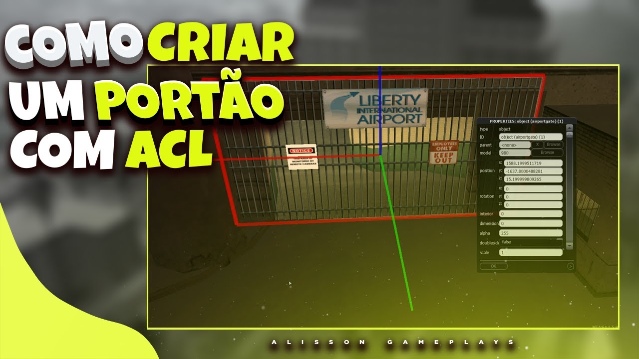 MTA:SA TUTORIAL DE COMO FAZER UM PORTÃO COM ACL AUTOMÁTICO, 100% FACIL ...