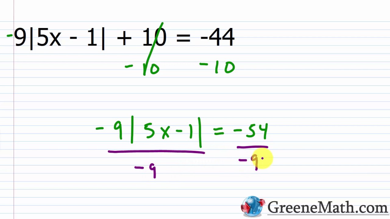 Solving Absolute Value Equations - YouTube