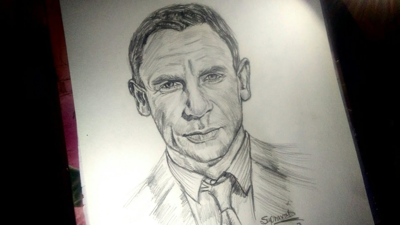 Daniel Craig Drawing #Art - YouTube