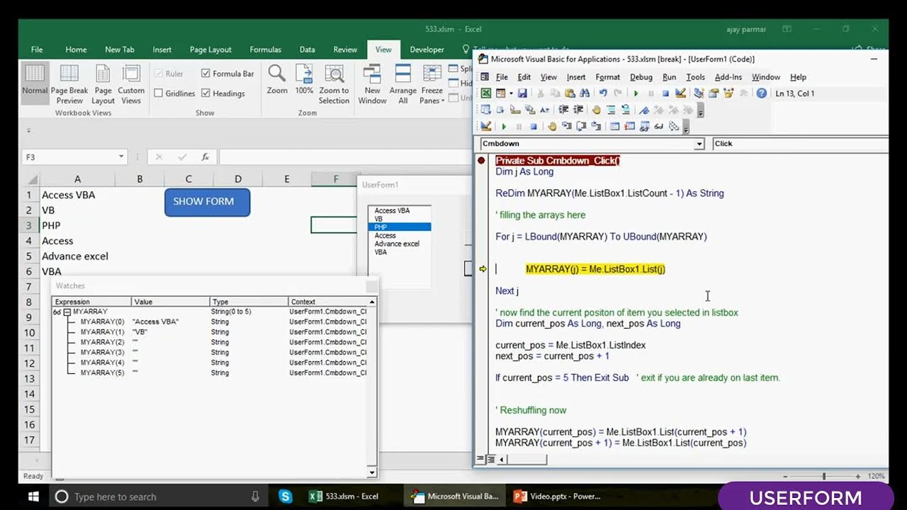 VBA USERFORMS - Lecture4- Chapter10 Hindi Language - YouTube