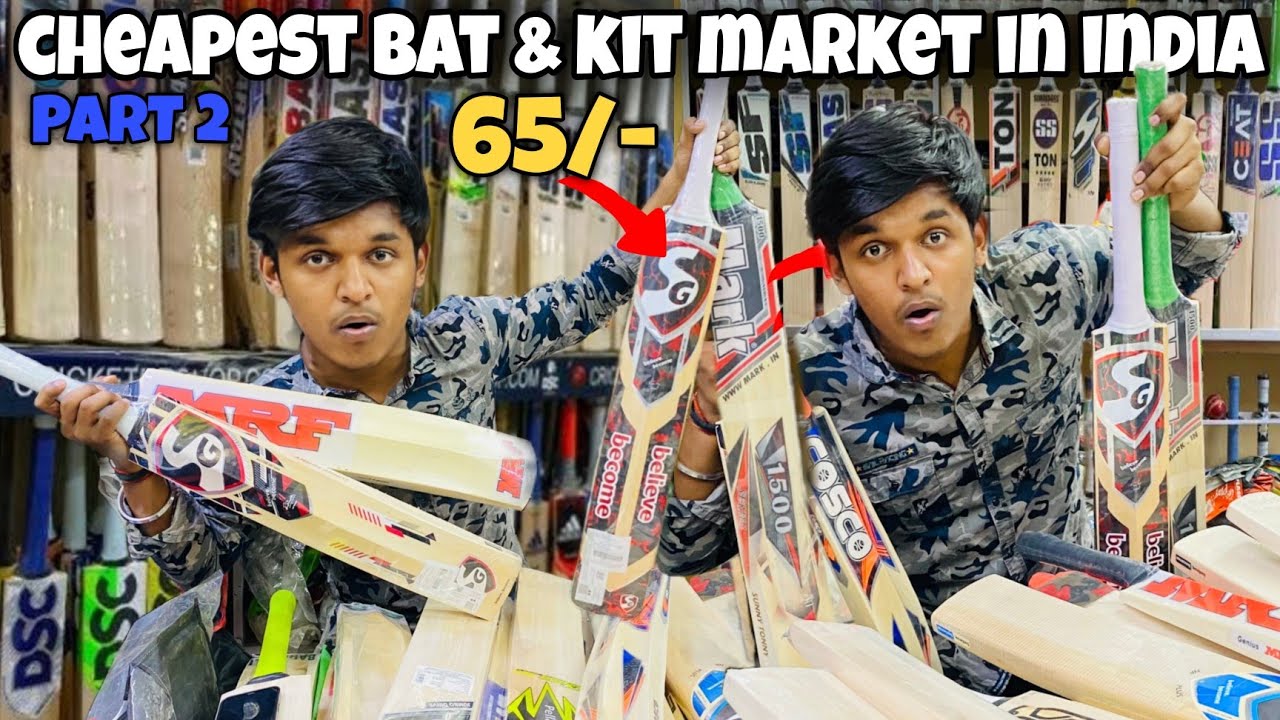 CHEAPEST BAT & KIT Market of INDIA 🔥| BAT JUST ₹65😱 | IPL BALL & Sports ...